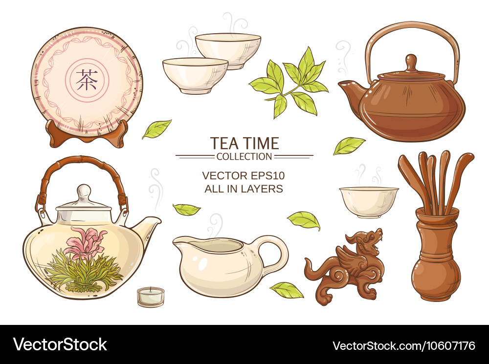 Tea Ceremony Set Royalty Free Vector Image Vectorstock