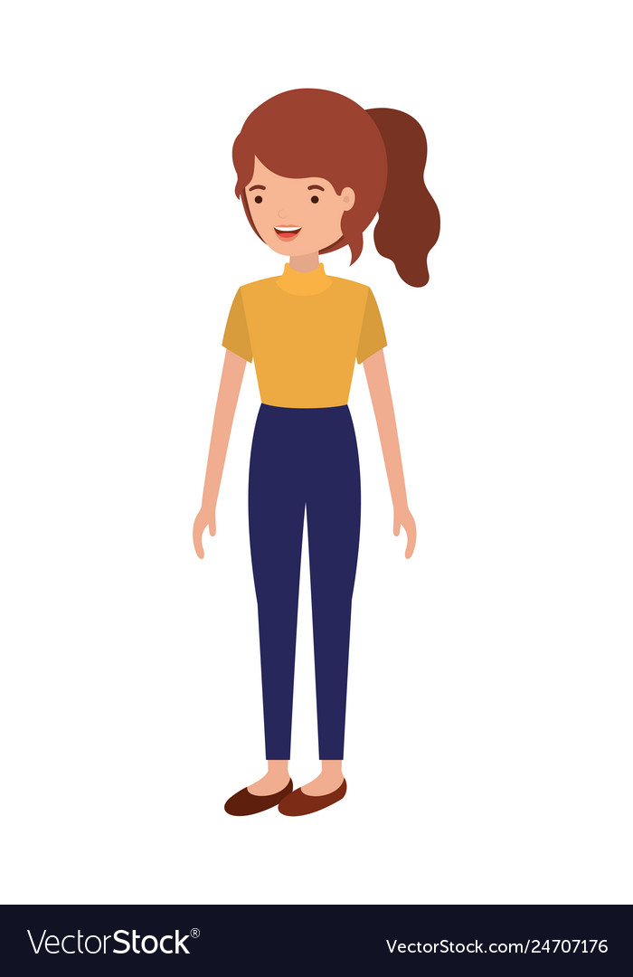 Young woman avatar character Royalty Free Vector Image