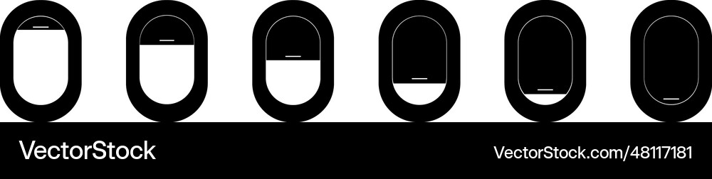 Airplane windows set of aircraft windows Vector Image