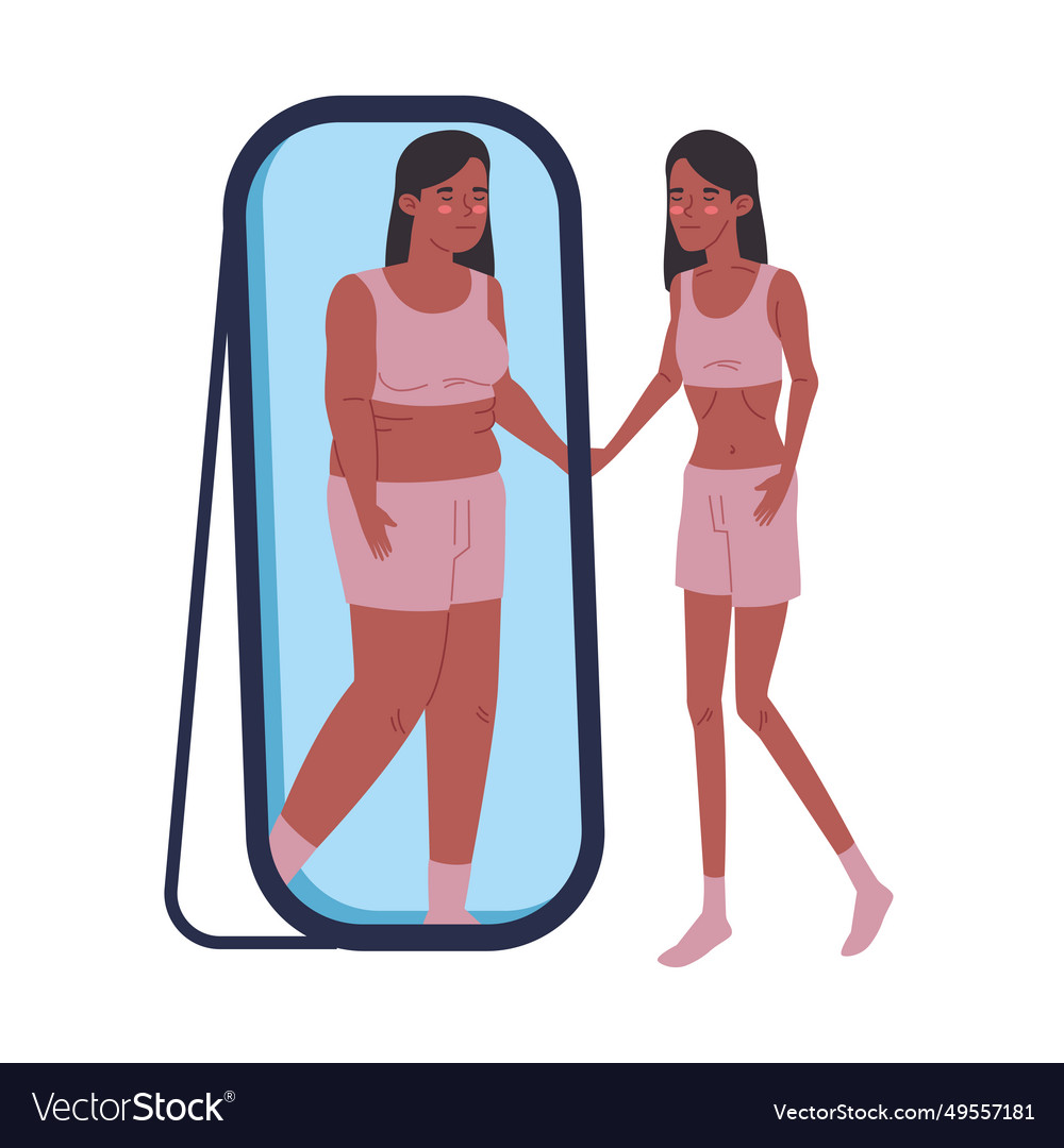 Anorexia Woman Disease Royalty Free Vector Image