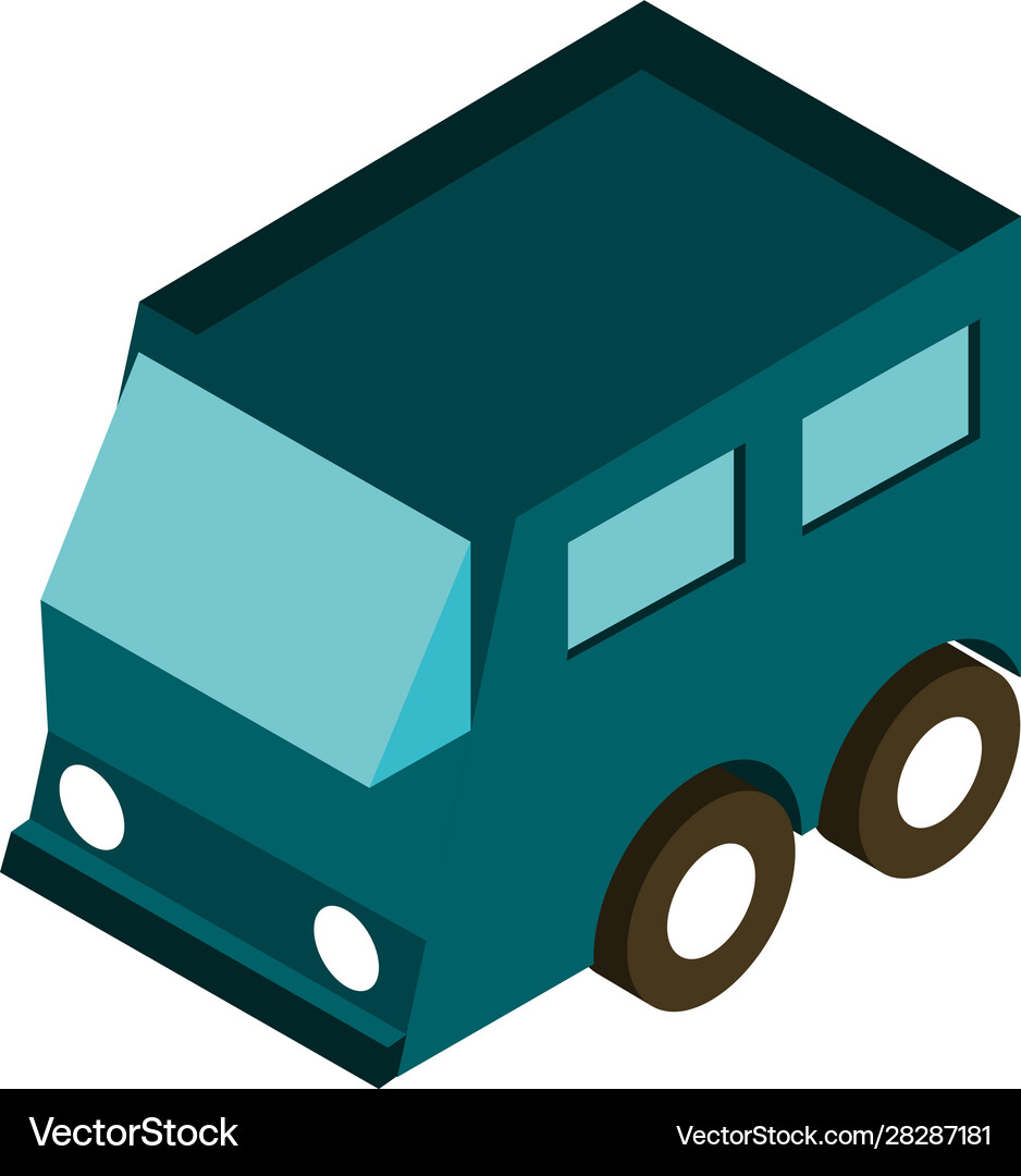 Compact car transport vehicle isometric icon Vector Image