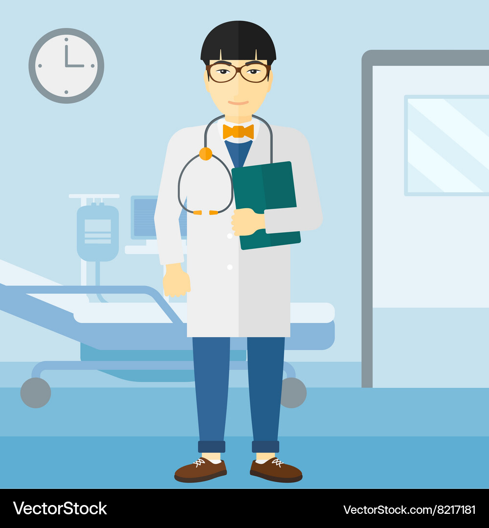 Doctor in hospital ward Royalty Free Vector Image