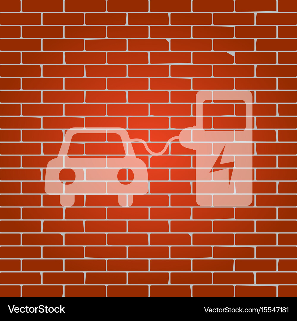 Electric car battery charging sign Royalty Free Vector Image