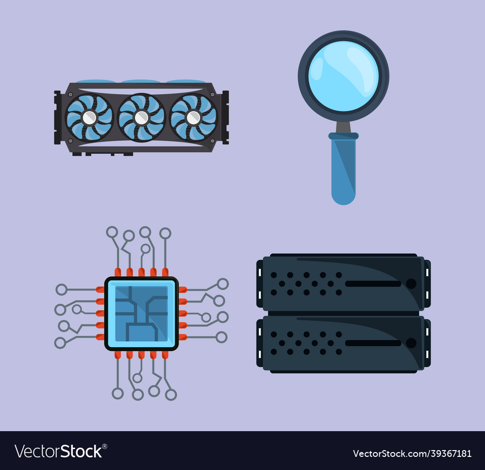 Icons computer system Royalty Free Vector Image