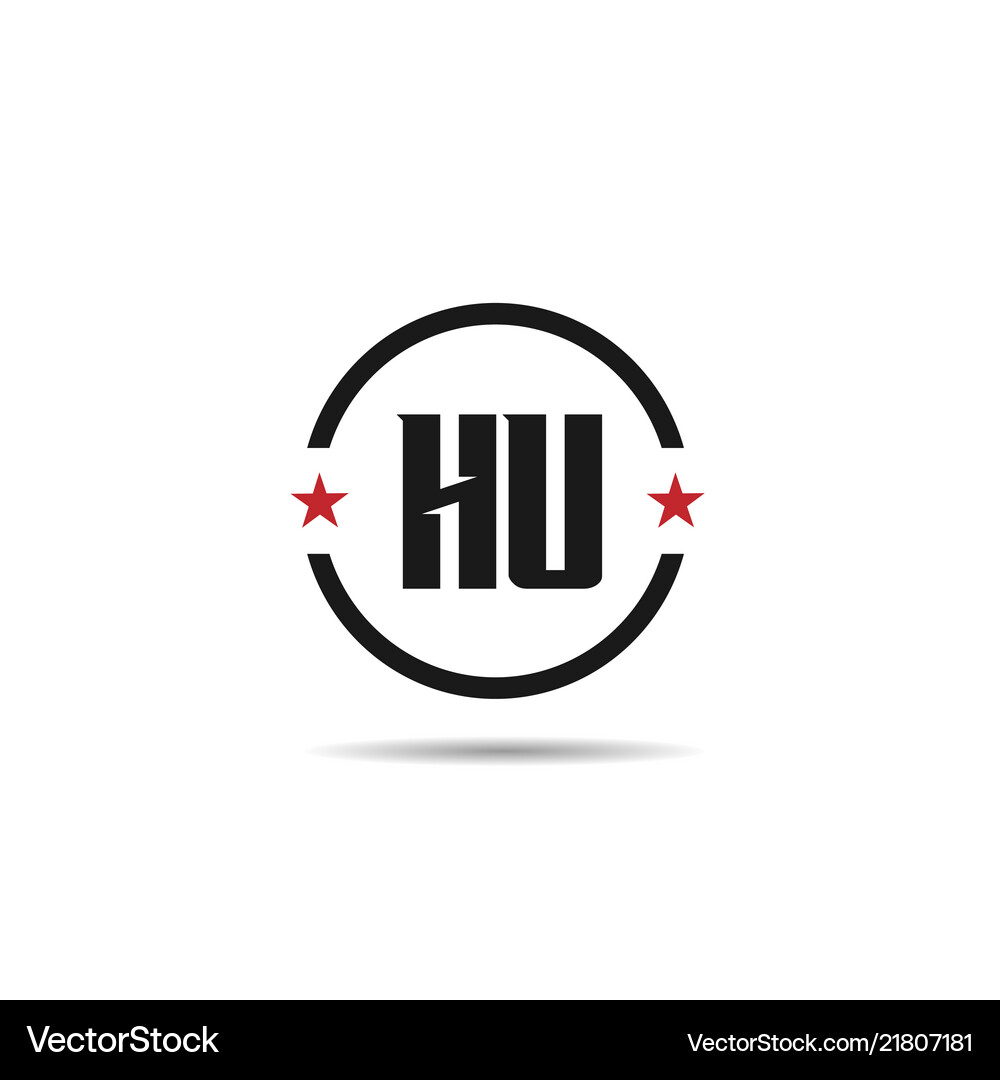 Initial letter hu logo template design Royalty Free Vector