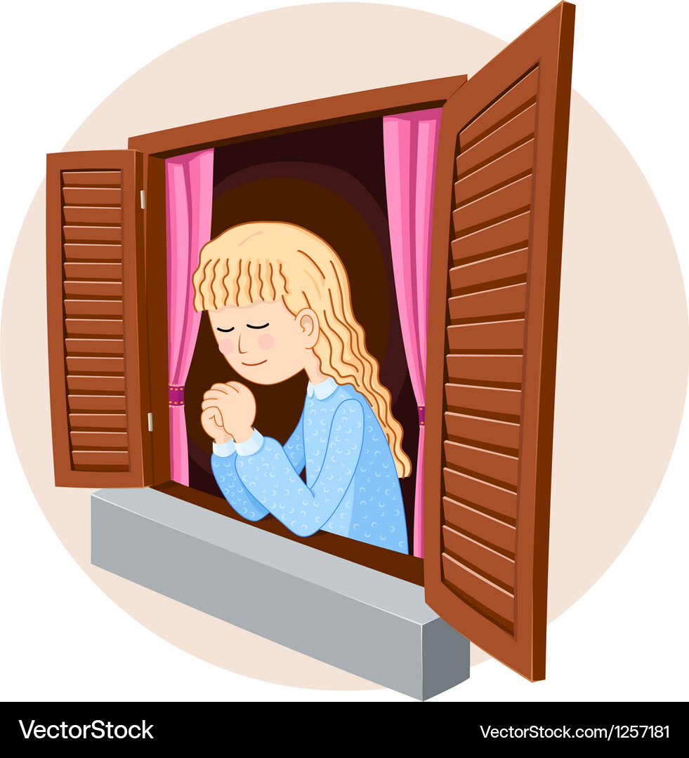 Little girl praying Royalty Free Vector Image - VectorStock