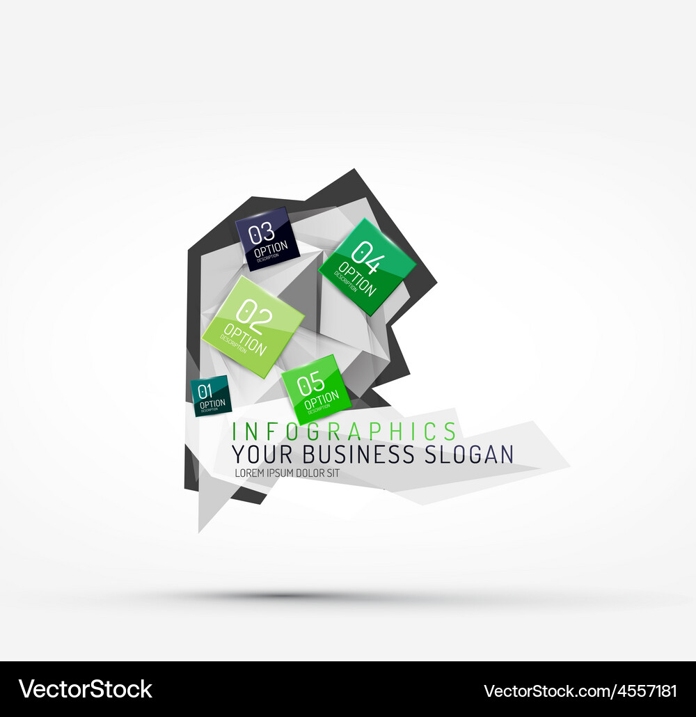 Modern polygonal origami paper infographics Vector Image