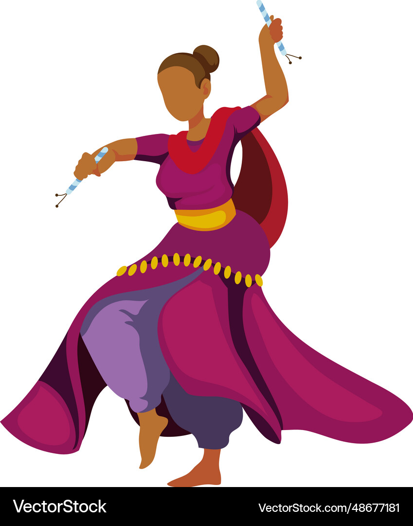 Navratri dancer female Royalty Free Vector Image