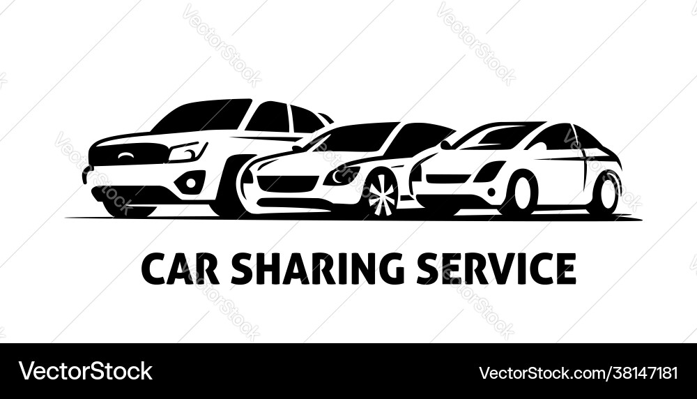Sharing car logo template rent auto sign Vector Image