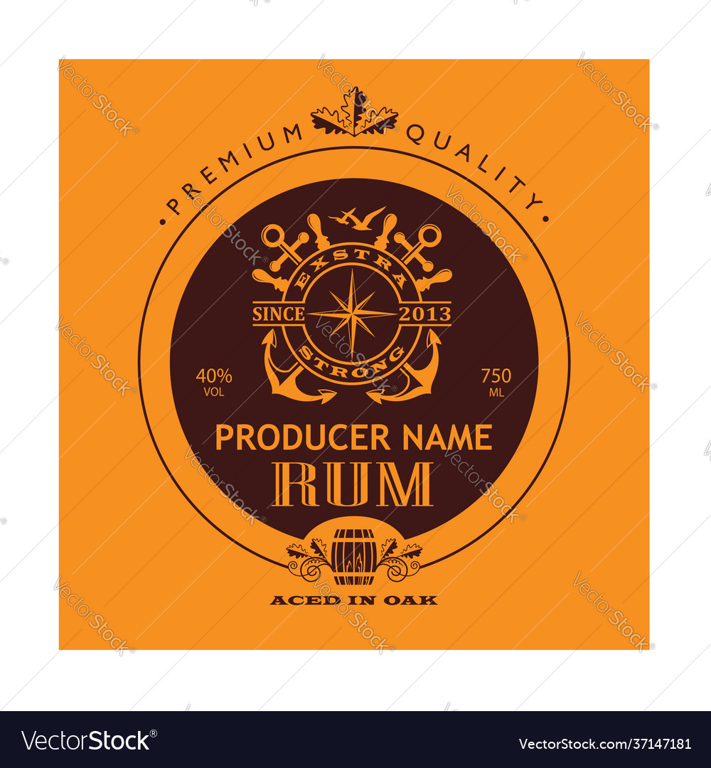 Template rum label Royalty Free Vector Image - VectorStock