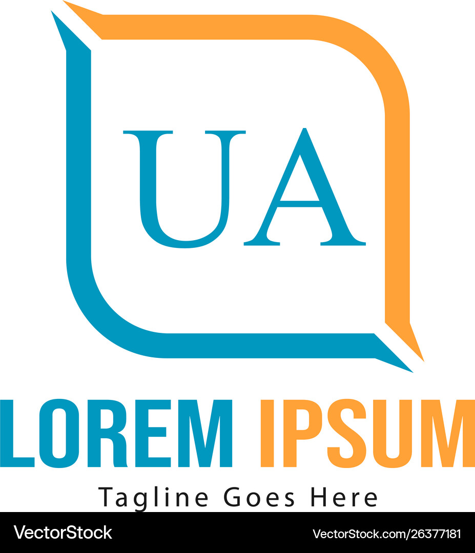 Ua letter logo design creative modern letters Vector Image