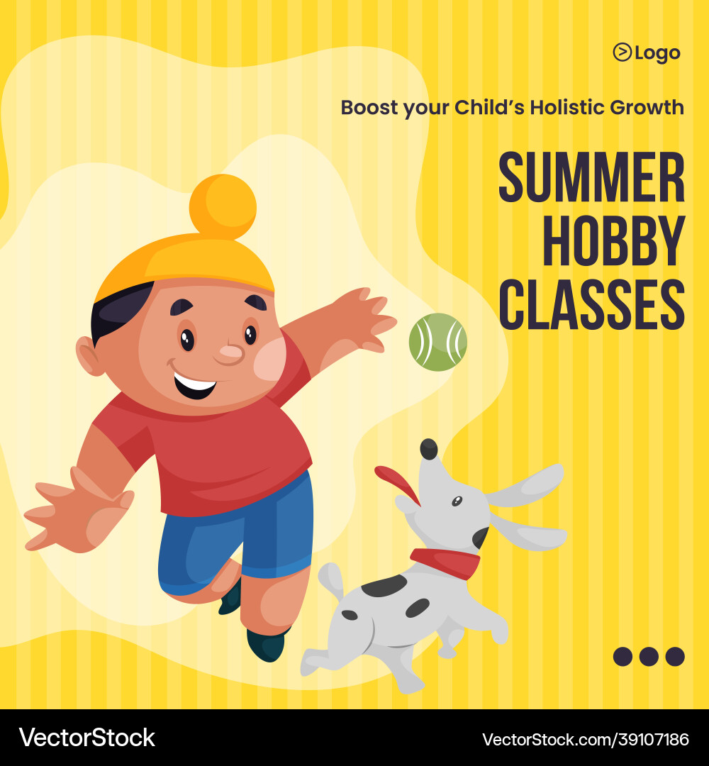 Banner design of summer hobby classes Royalty Free Vector