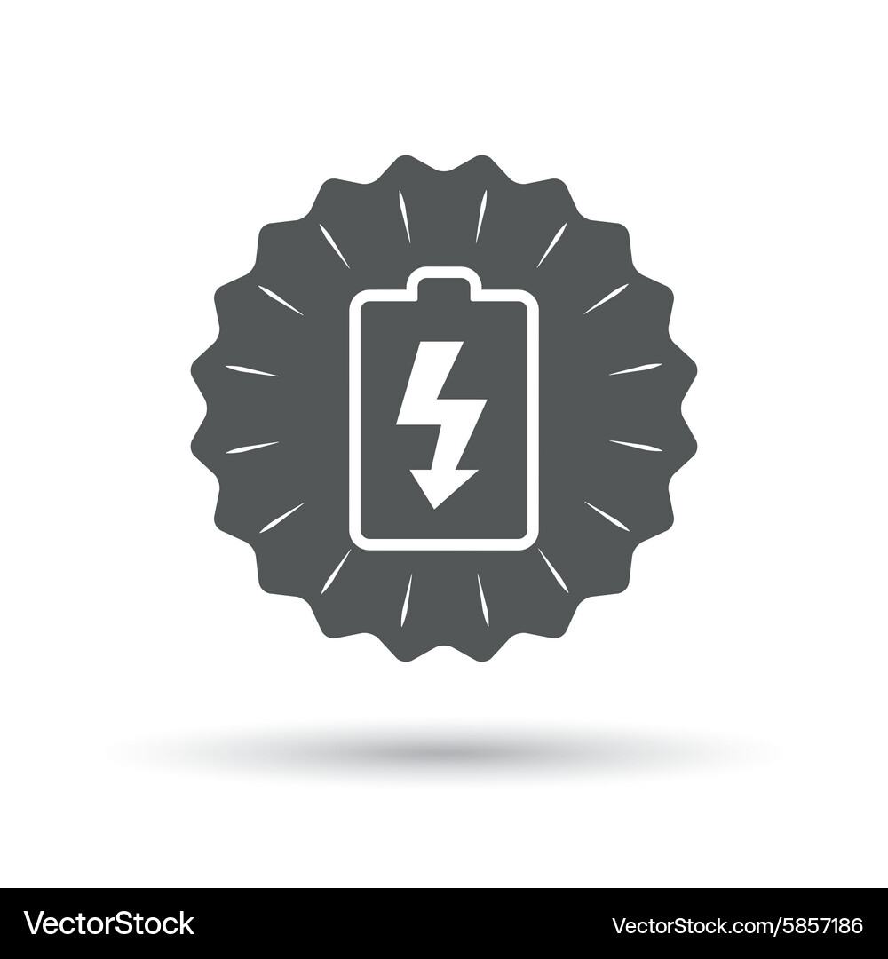 Battery charging sign icon lightning symbol Vector Image