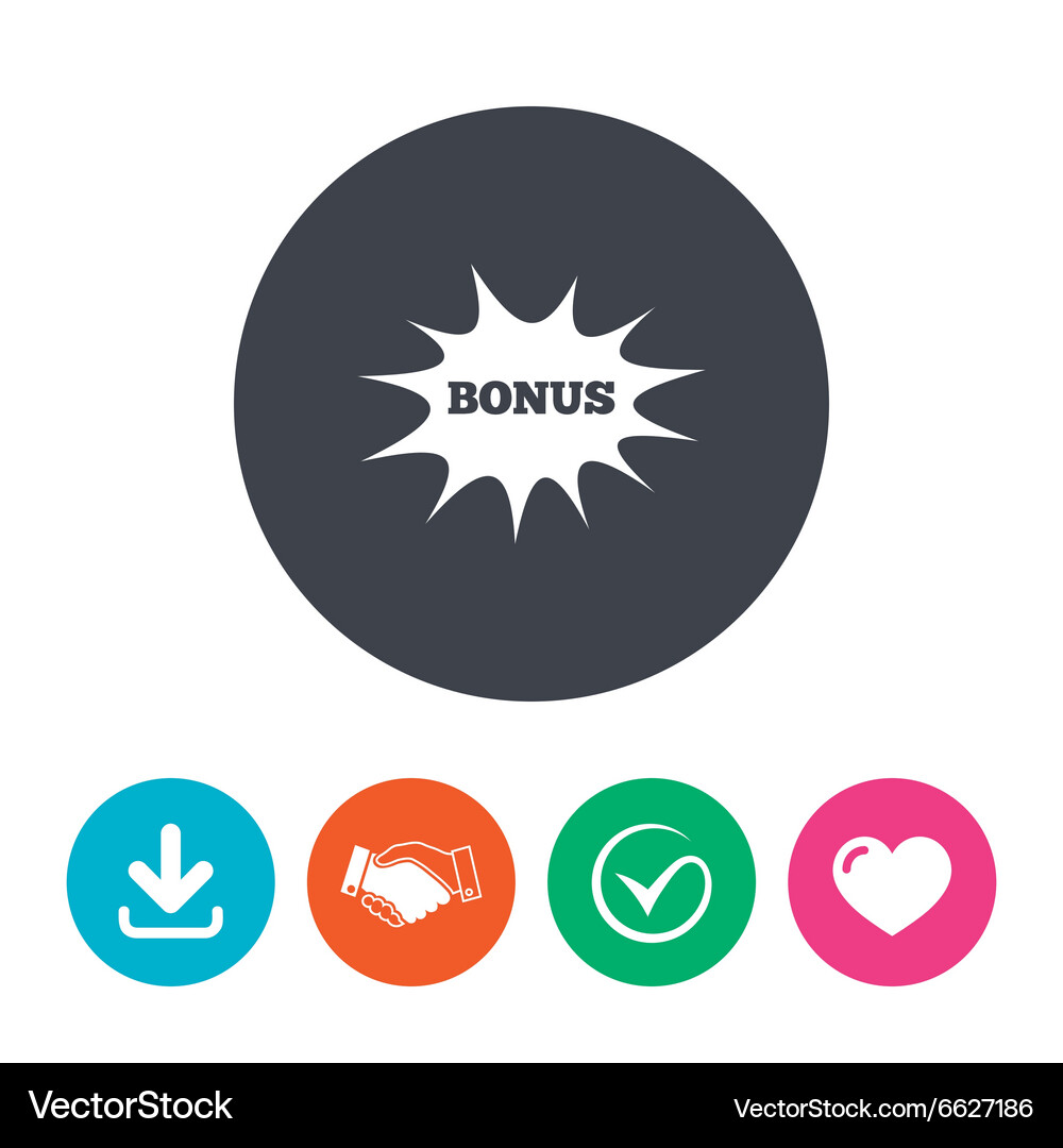 Bonus sign icon explosion cartoon bubble symbol Vector Image