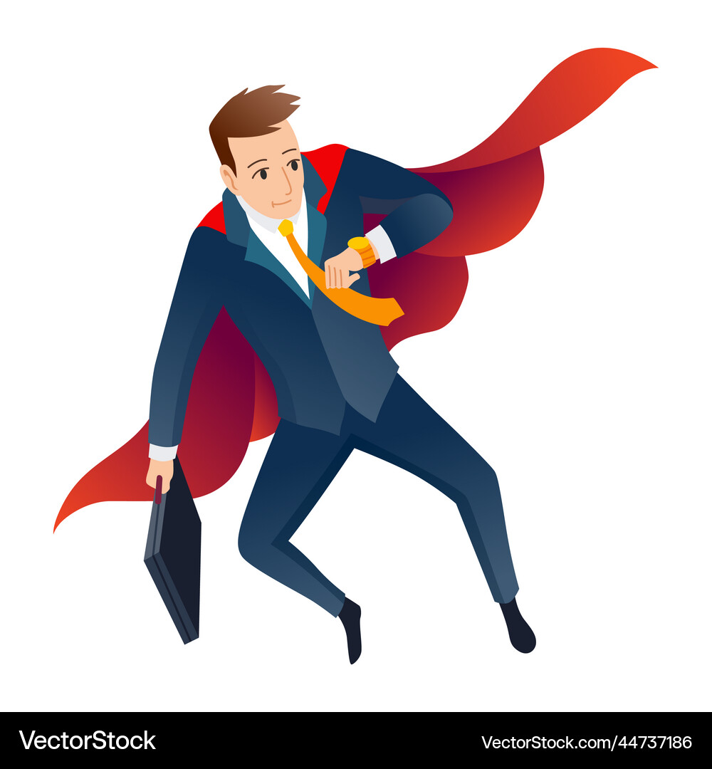 Businessman superhero character office worker Vector Image