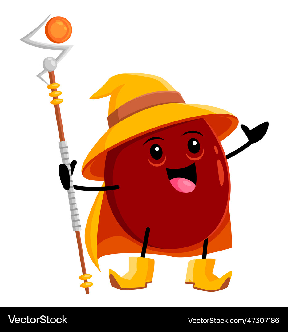 Cartoon passion fruit wizard or magician character