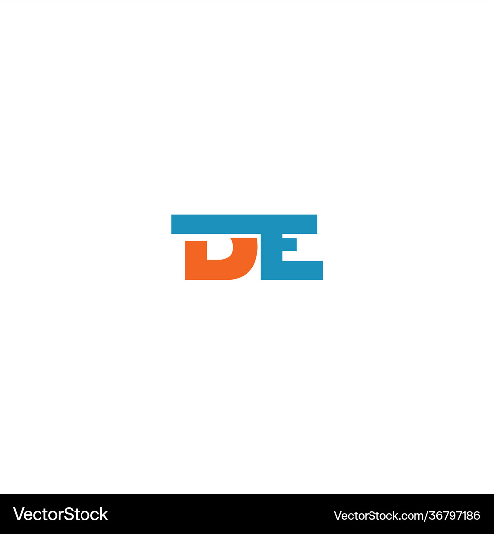 D e letter logo emblem design on black color Vector Image