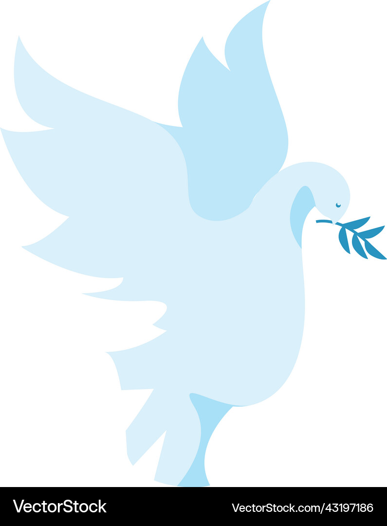 Dove flying with branch Royalty Free Vector Image
