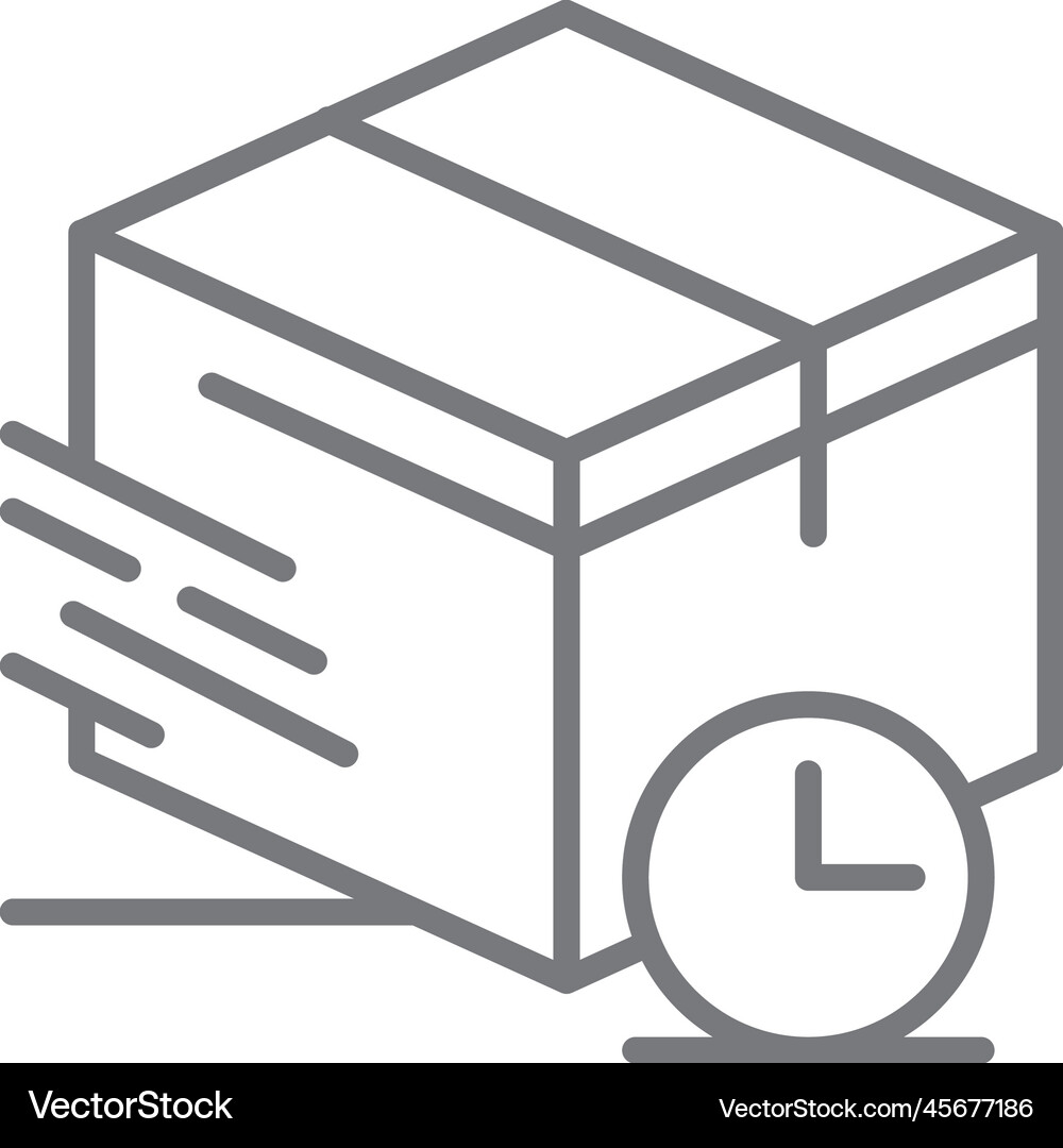 Fast delivery service icon with black outline Vector Image
