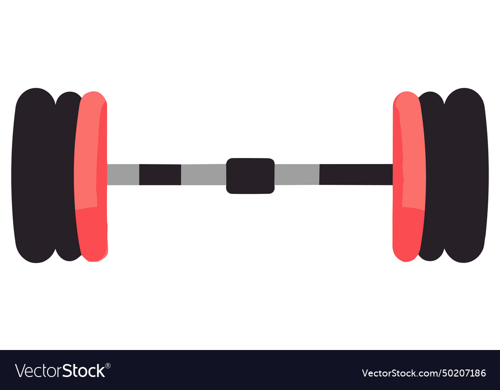 Flat dumbbell icon gym fitness elements Royalty Free Vector