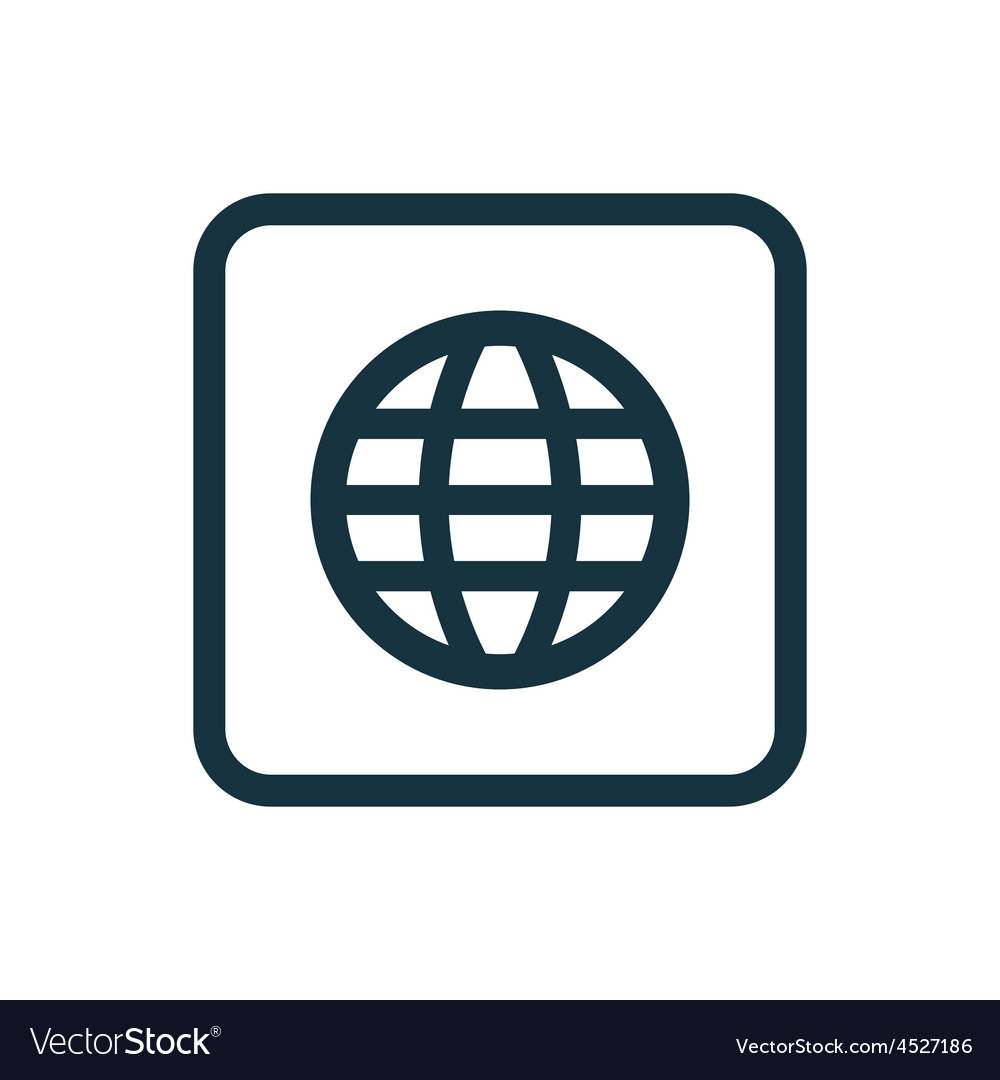 Globe icon rounded squares button Royalty Free Vector Image