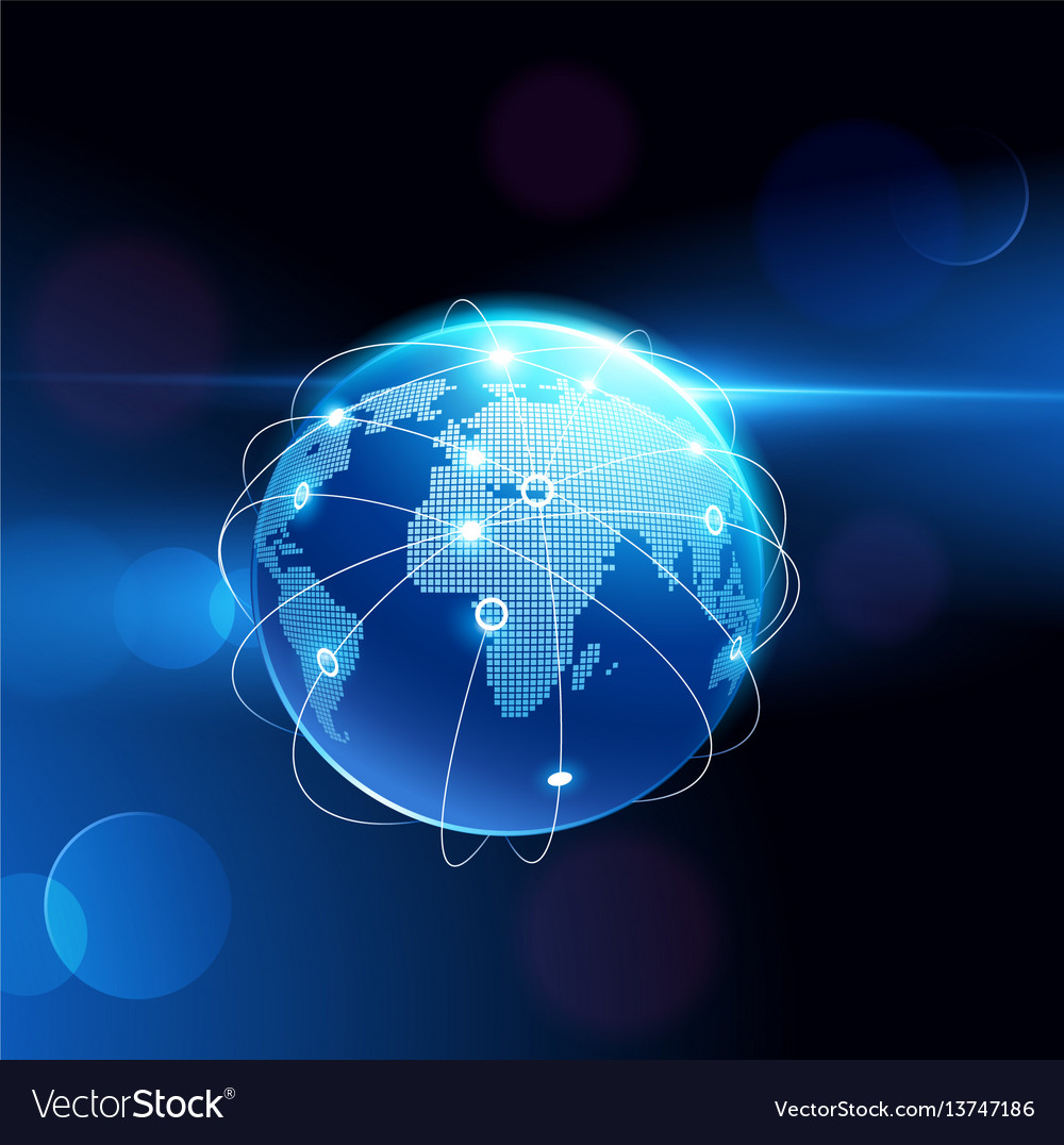 Globe network connection Royalty Free Vector Image