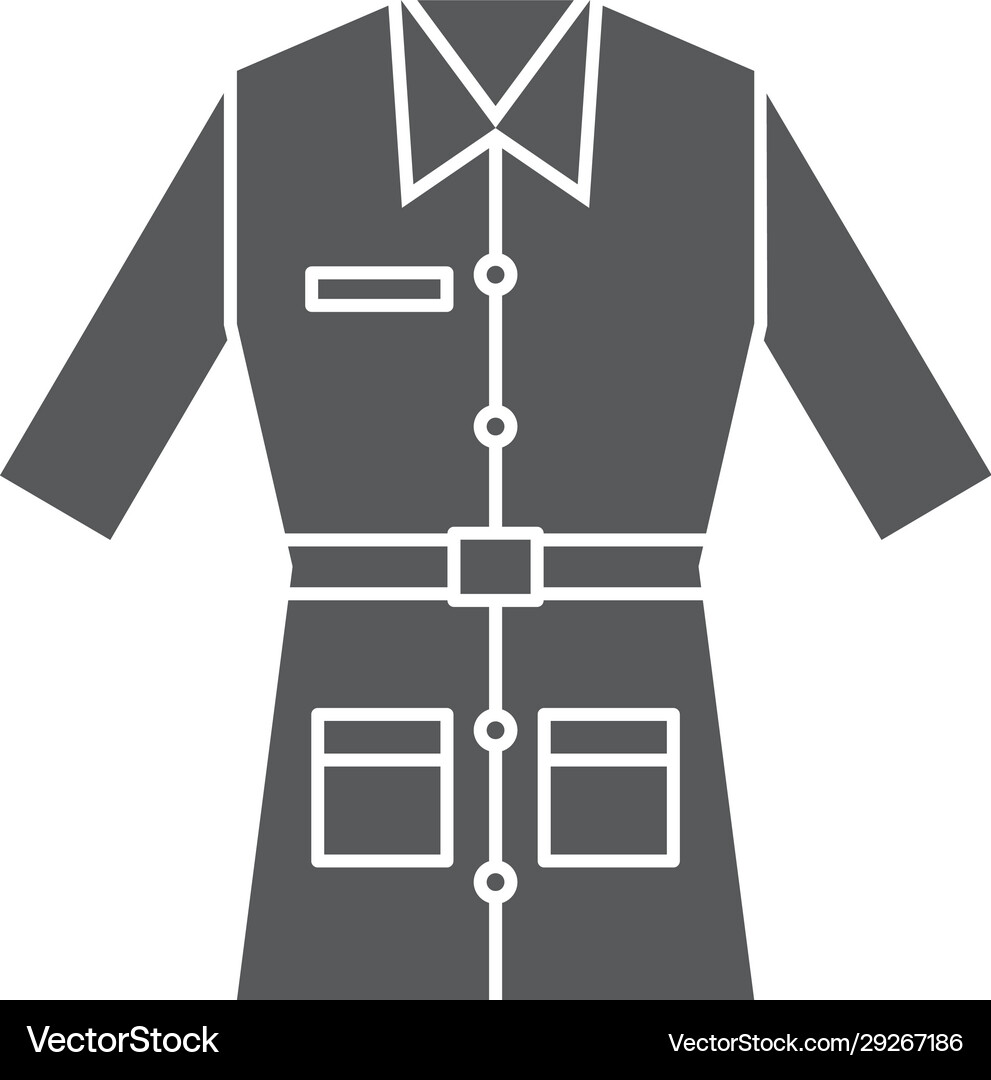 Laboratory coat icon symbol isolated on white Vector Image