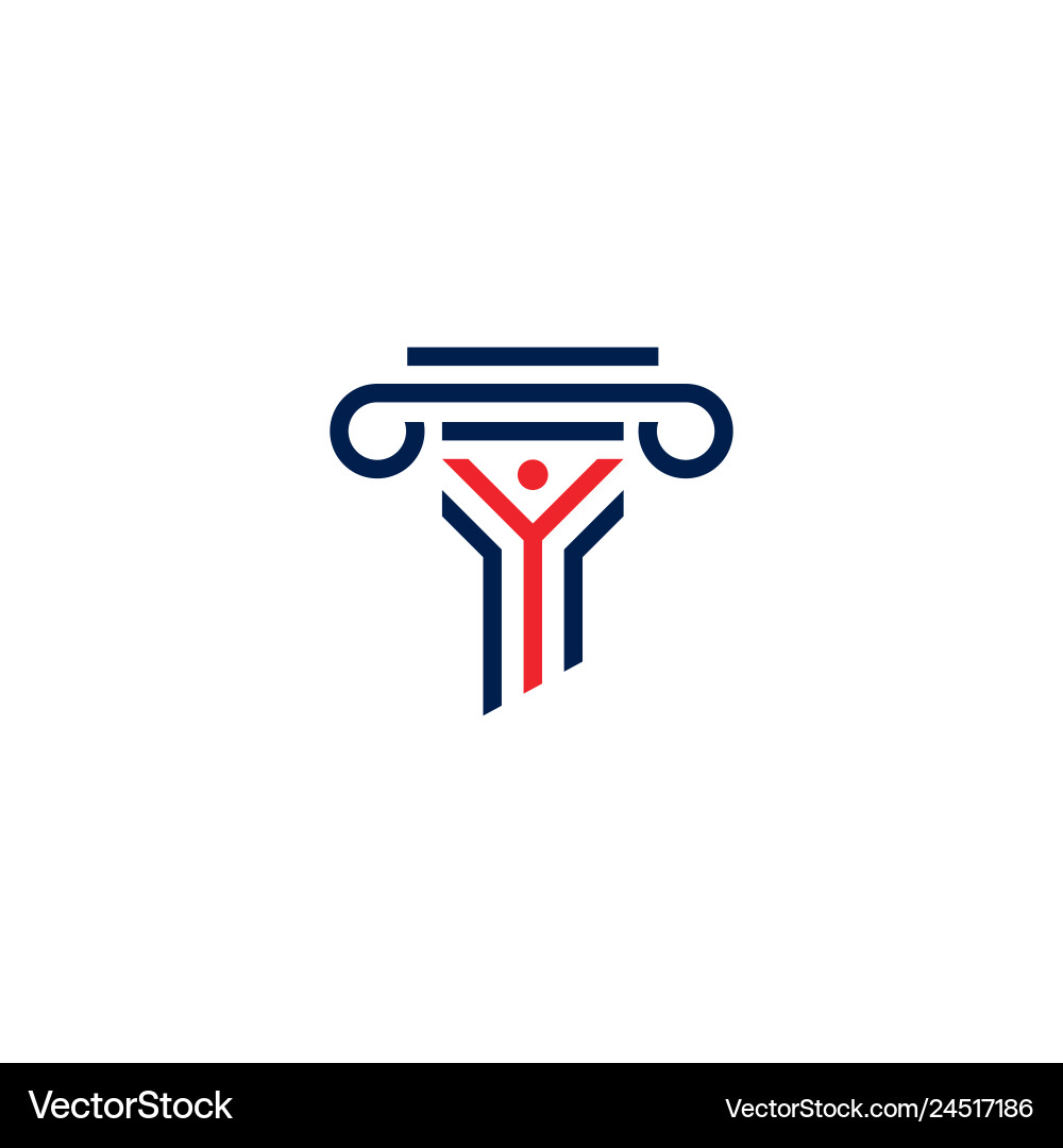 Law pillar people logo icon Royalty Free Vector Image
