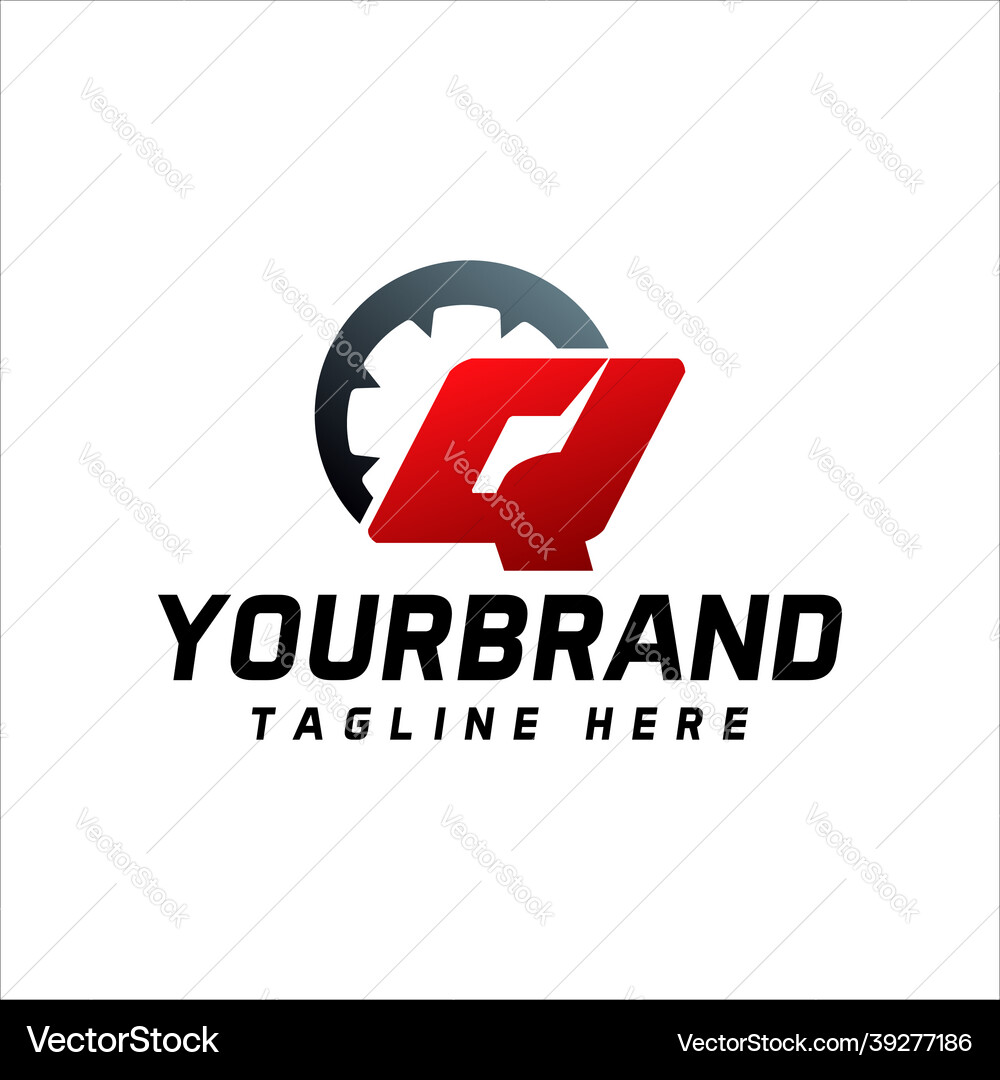 Letter q logo combined with the speedometer Vector Image