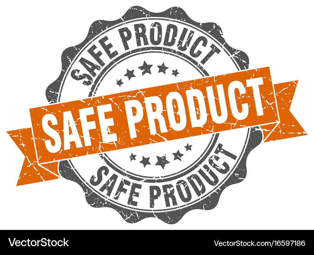 Safe product stamp sign seal Royalty Free Vector Image