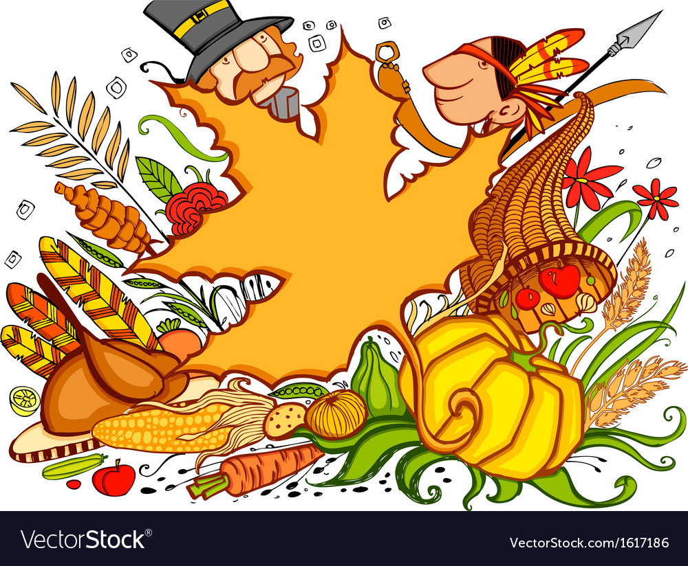 Thanksgiving doodle Royalty Free Vector Image - VectorStock