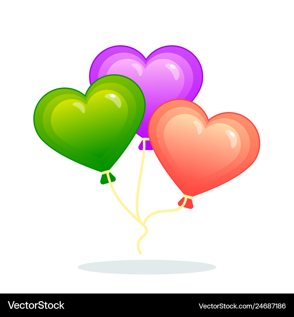 Three colorful balloons for birthday Royalty Free Vector