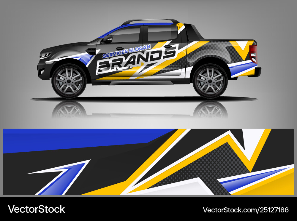 Truck wrap design for company Royalty Free Vector Image