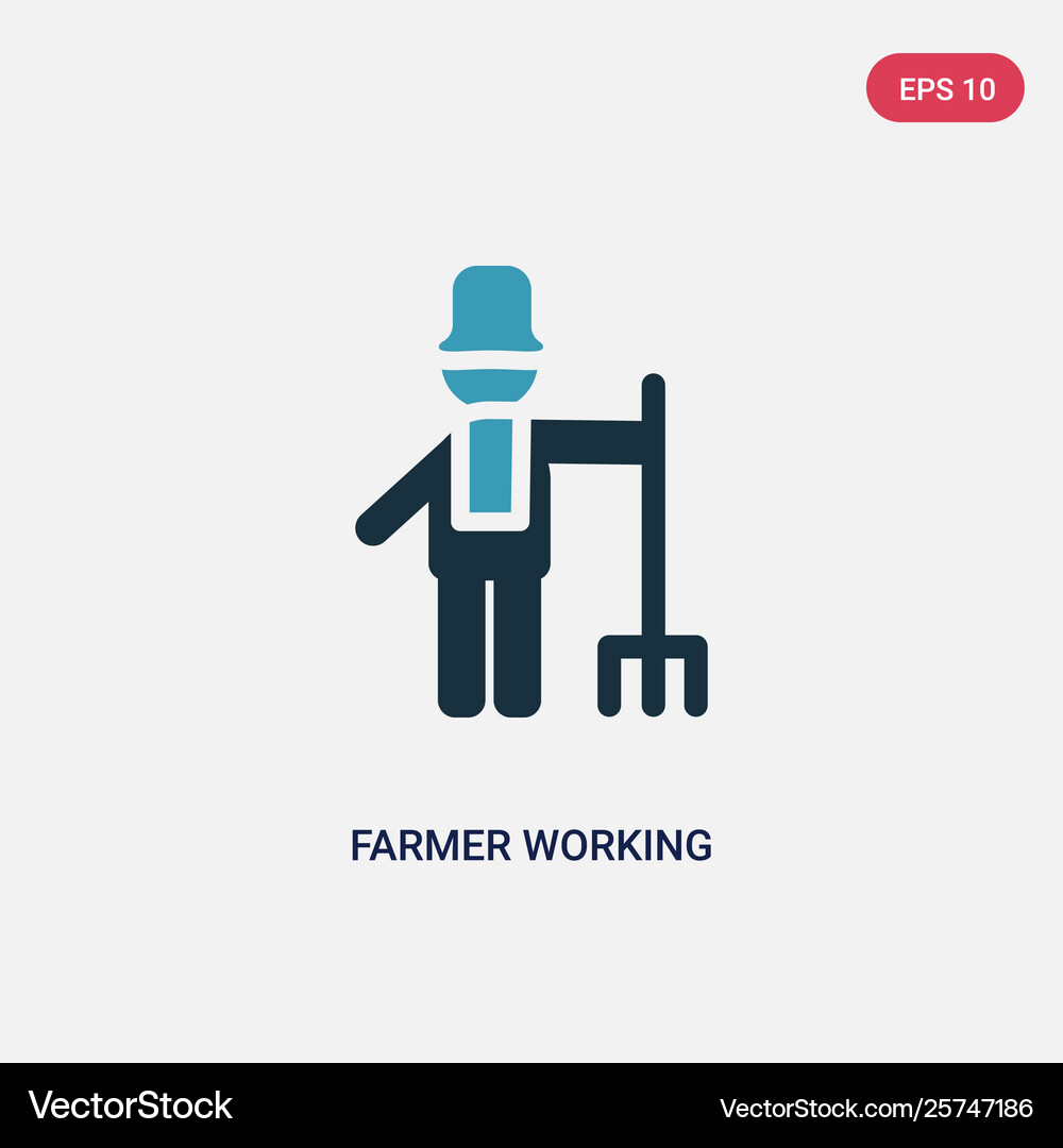Two color farmer working icon from people concept Vector Image