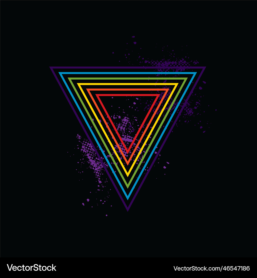 Vintage triangular sunset in the style of 80s Vector Image