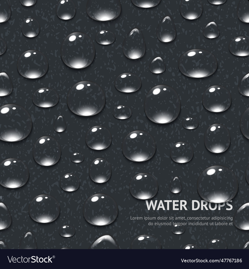 Water drops seamless pattern Royalty Free Vector Image