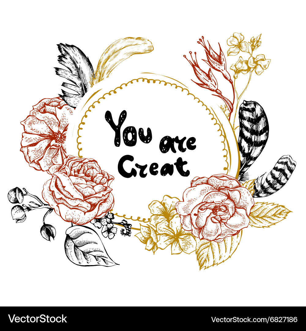 You are great hand drawn lettering Royalty Free Vector Image