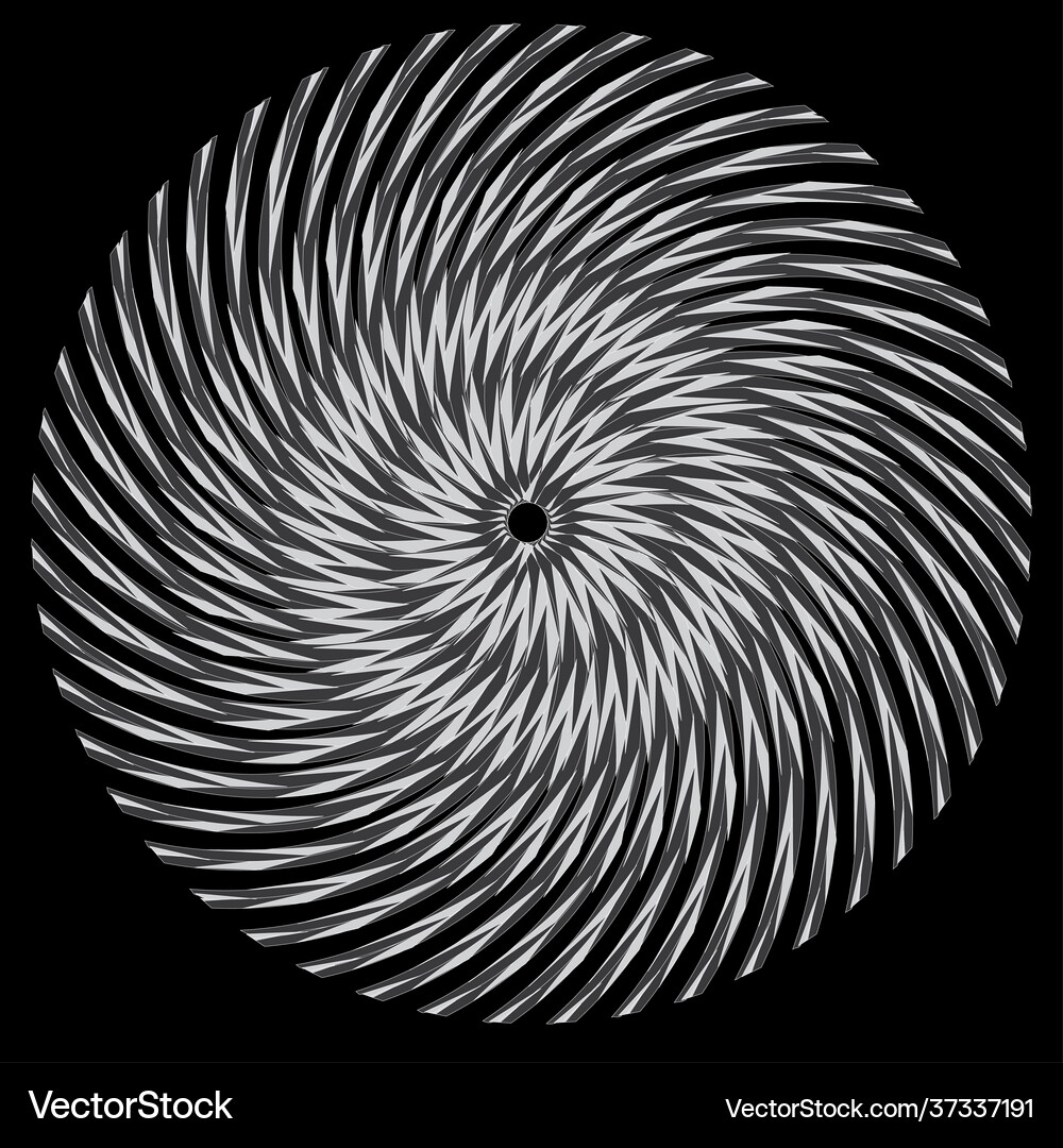 Abstract striped black and white spiral design Vector Image