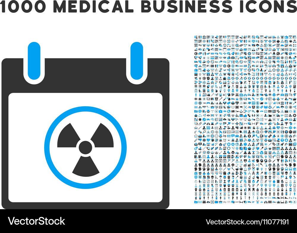 Atomic calendar day icon with 1000 medical Vector Image
