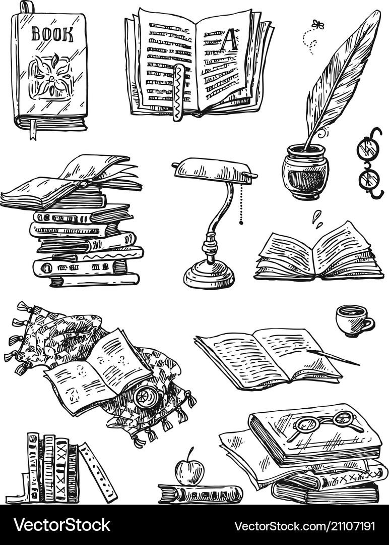 Beautiful hand drawn set of Royalty Free Vector Image