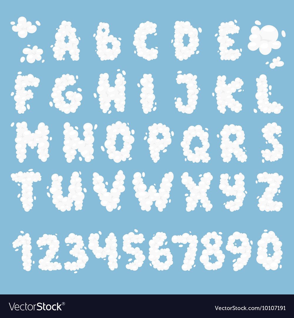 Cloud alphabet set Royalty Free Vector Image - VectorStock