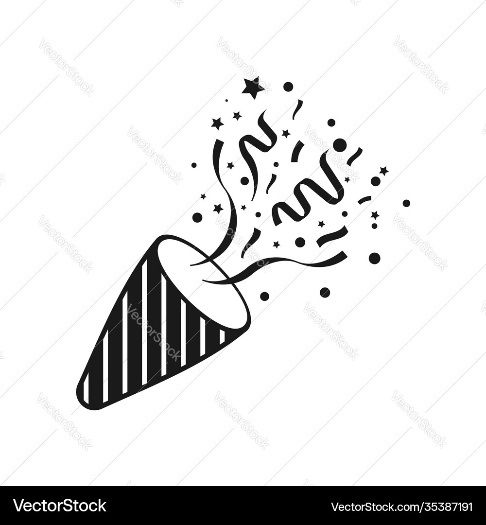 Confetti Party Poppers Royalty Free Vector Image