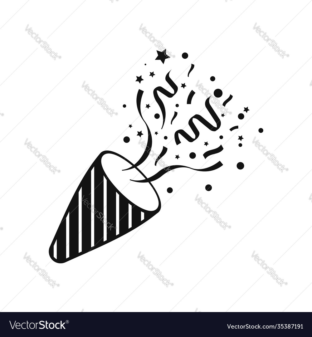 Exploding party poppers with confetti Royalty Free Vector