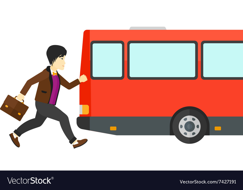 Man missing bus Royalty Free Vector Image - VectorStock