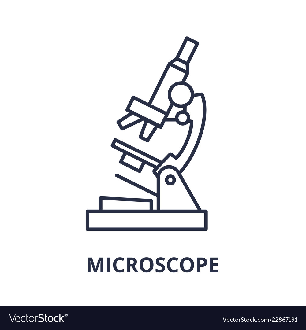 Microscope line icon concept Royalty Free Vector Image