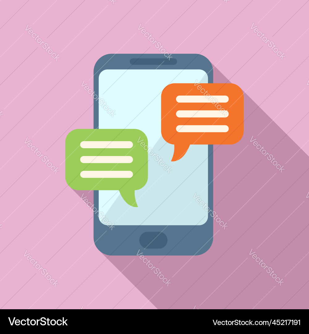 Online phone chat icon flat mobile person Vector Image