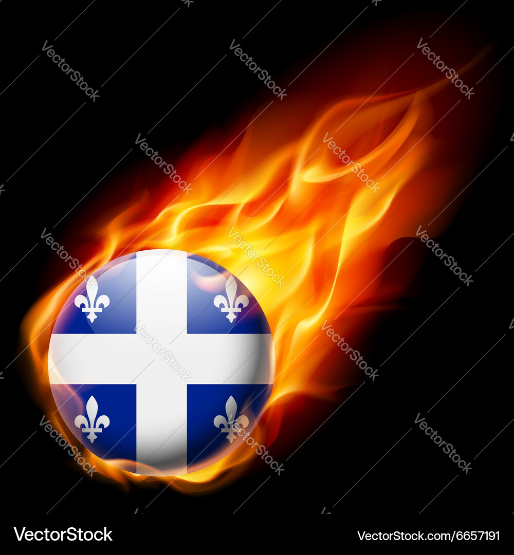 Round glossy icon of quebec Royalty Free Vector Image