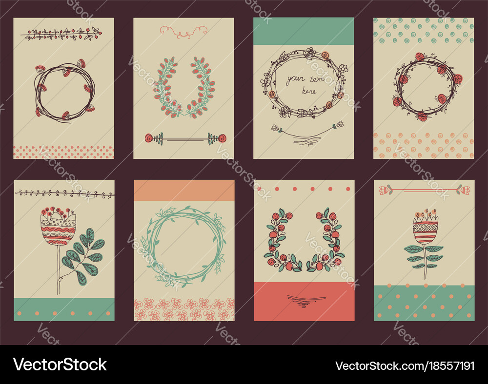 Set of template design for greeting card Vector Image