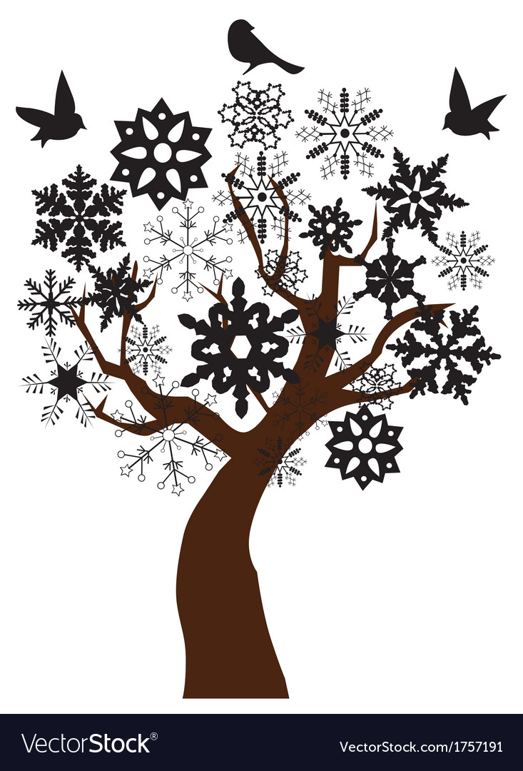 Snow tree Royalty Free Vector Image - VectorStock