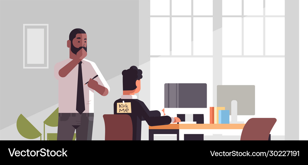 Sticky note with text kick me on back of Vector Image
